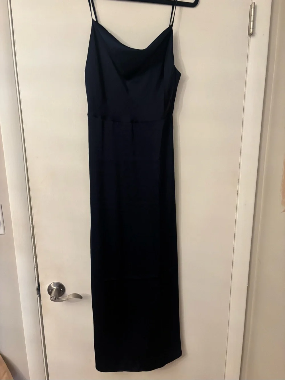 ASOS | Dresses | Asos Vila Satin Cowl Neck Maxi Dress In Navy Blue ...